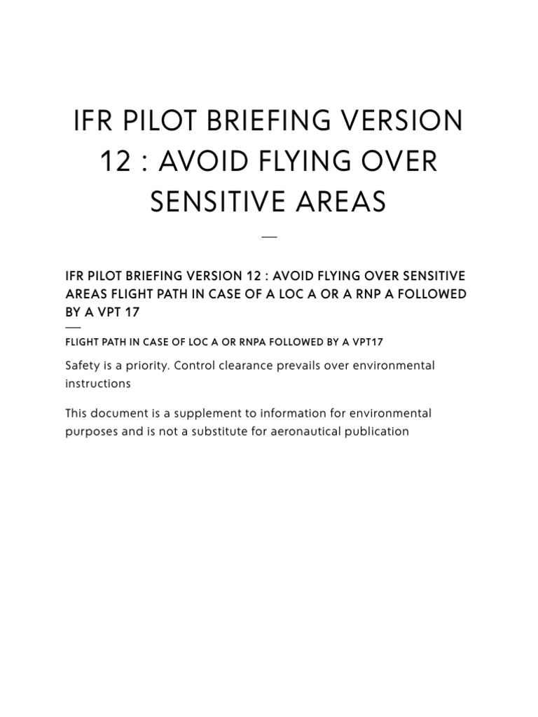 IFR Pilot Briefing - Aéroport Cannes Mandelieu | PDF