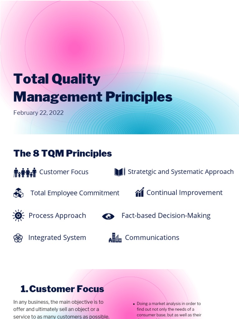 Total Quality Management Principles | PDF