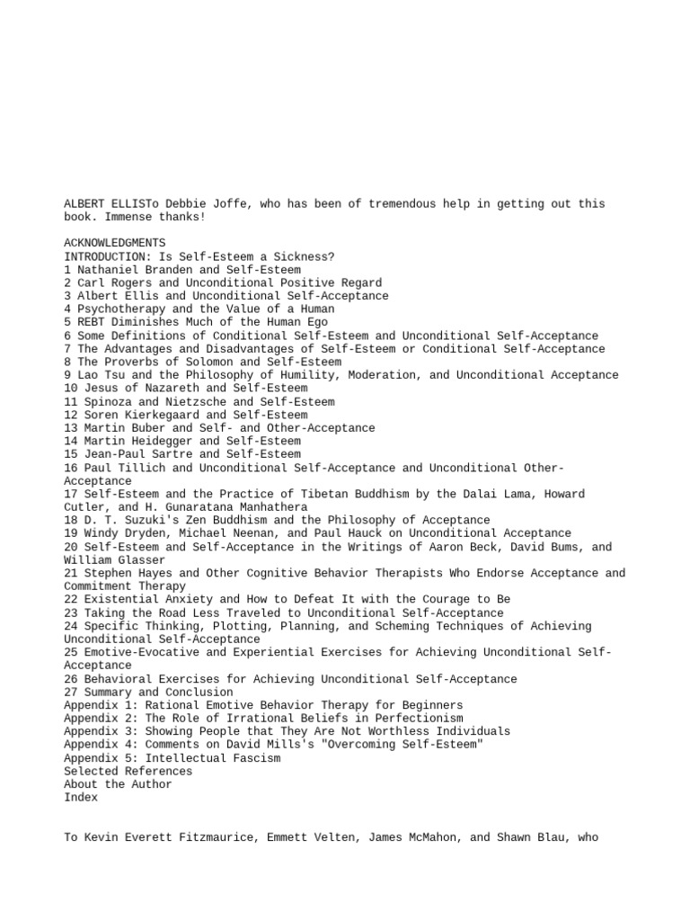 Unconditional Self-Acceptance | PDF | Self Esteem | Psychotherapy