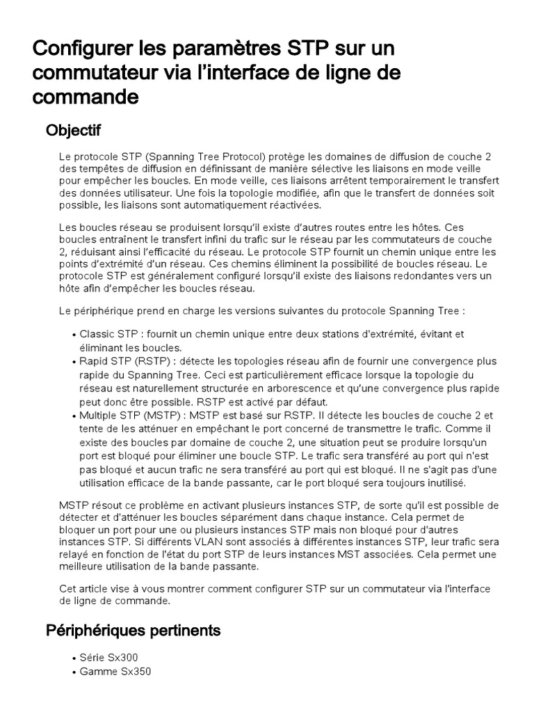 STP MSTP | PDF | Transmission des données | Informatique