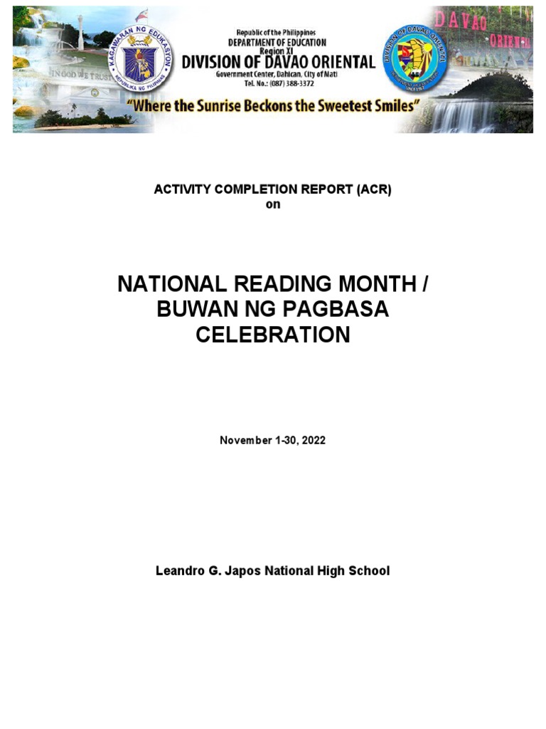Activity Completion Report (Reading Month 2022) | PDF