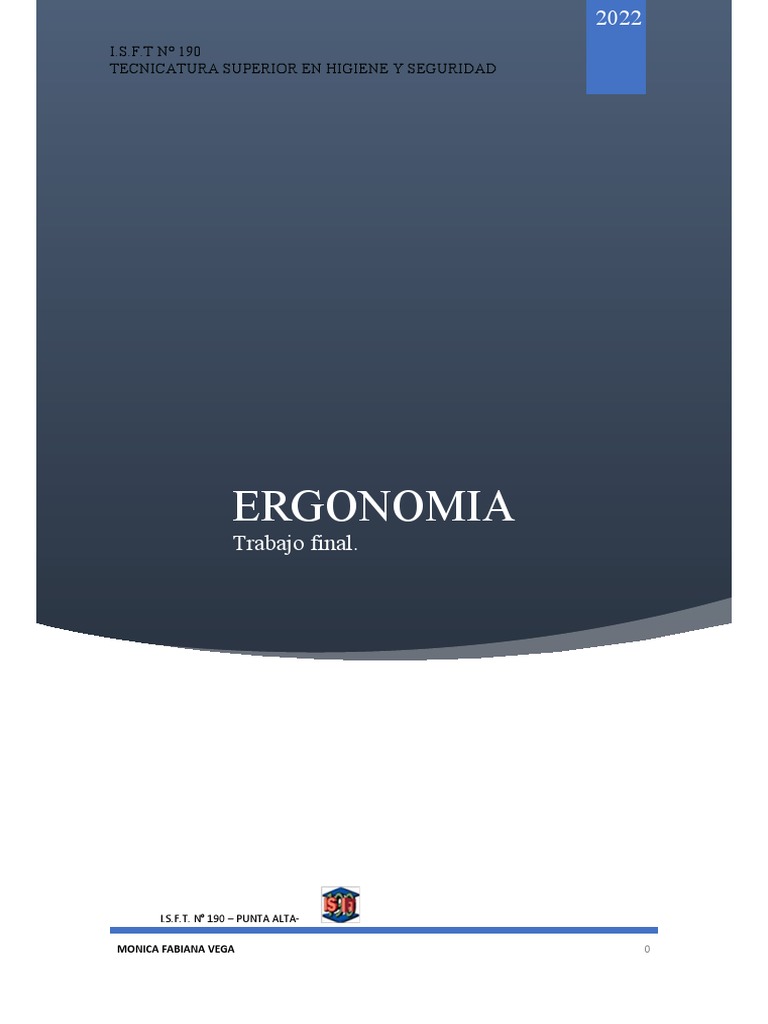 Trabajo Final Ergonomia | PDF | Riesgo | Factores humanos y ergonomía