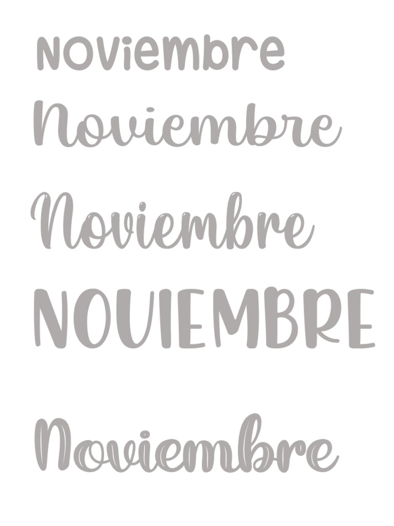 Lettering Plantilla Noviembre | PDF