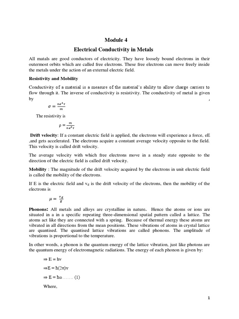 Module-4 Final | PDF | Superconductivity | Electrical Resistivity And Conductivity
