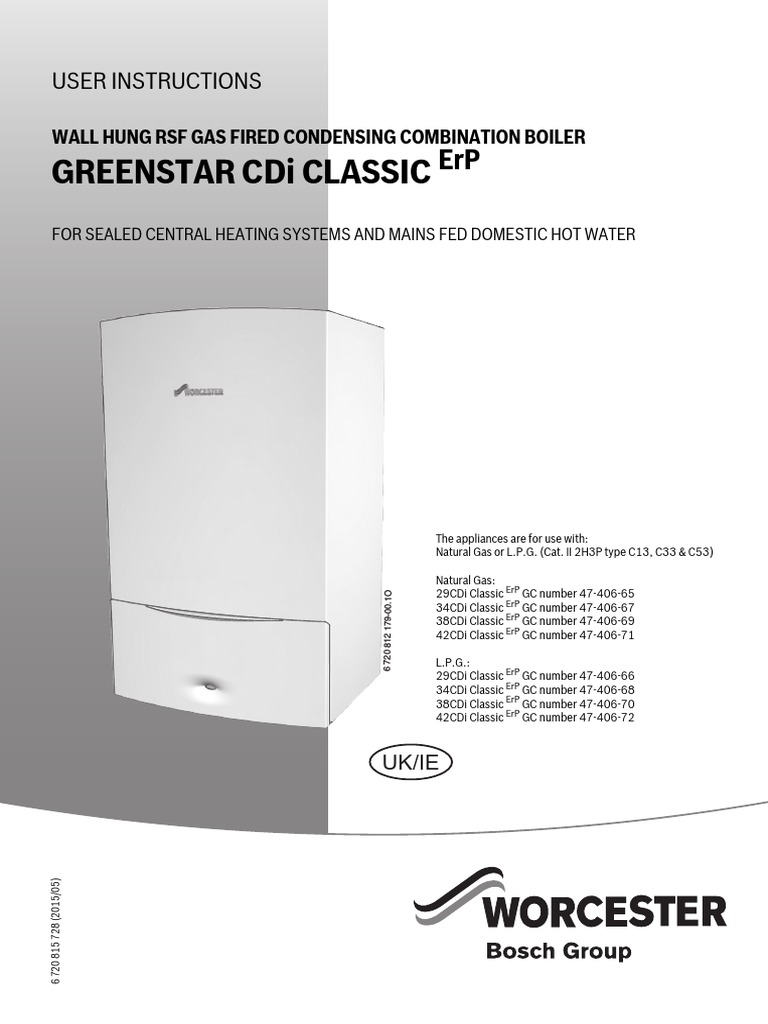 Greenstar CDi Classic Combi ErP Operating Instructions | PDF | Water ...