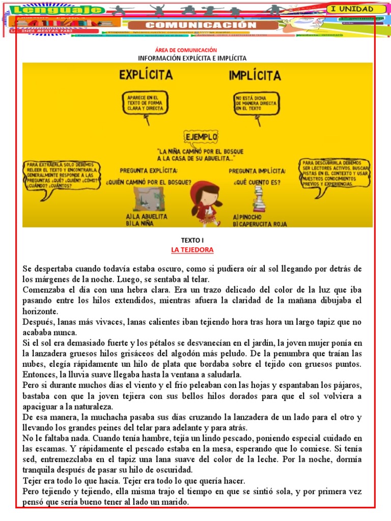 Ficha Análisis Del Texto Explícito e Implícito 1ro de Sec. 13 12 2022 | PDF