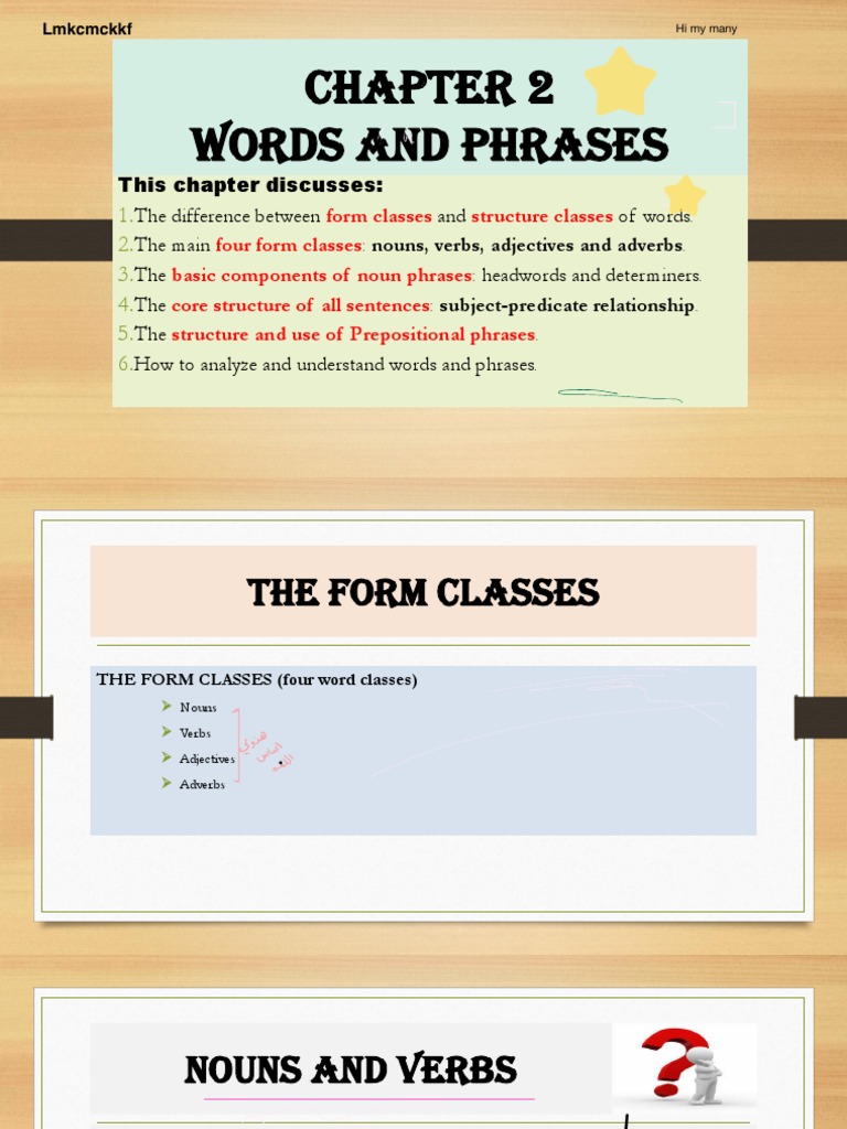 Ch.2 - Words and Phrases | PDF | Adverb | Adjective