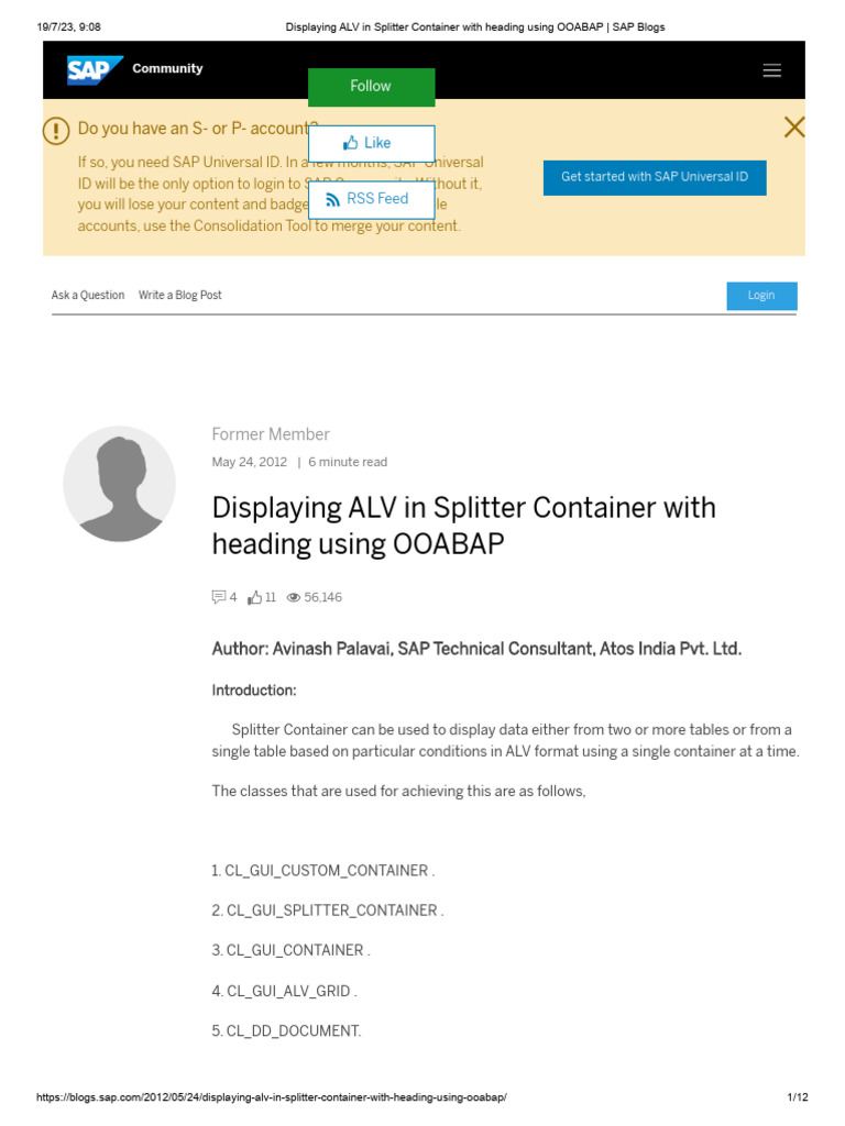 Displaying ALV in Splitter Container With Heading Using OOABAP | PDF | Business
