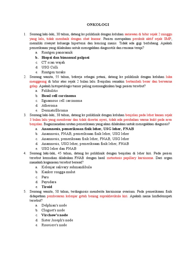 Kasus Onkologi: Diagnosis dan Terapi | PDF