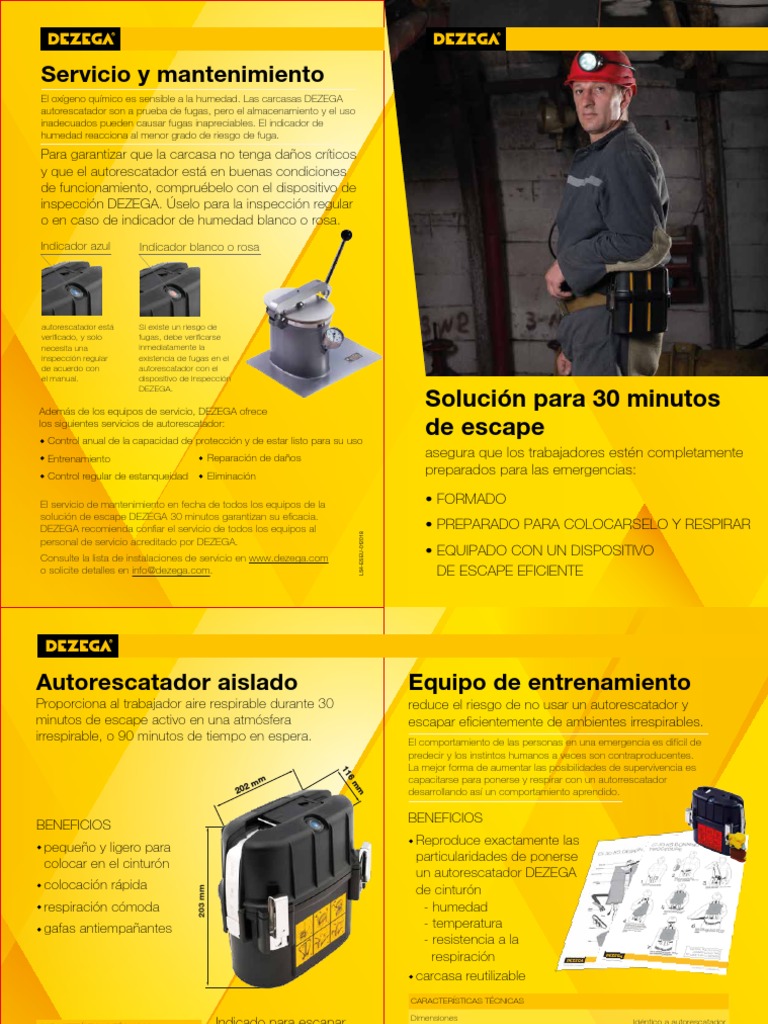 ANEXO 03 Ficha Tecnica de Autorescatador DEZEGA CI-30-KS | PDF ...