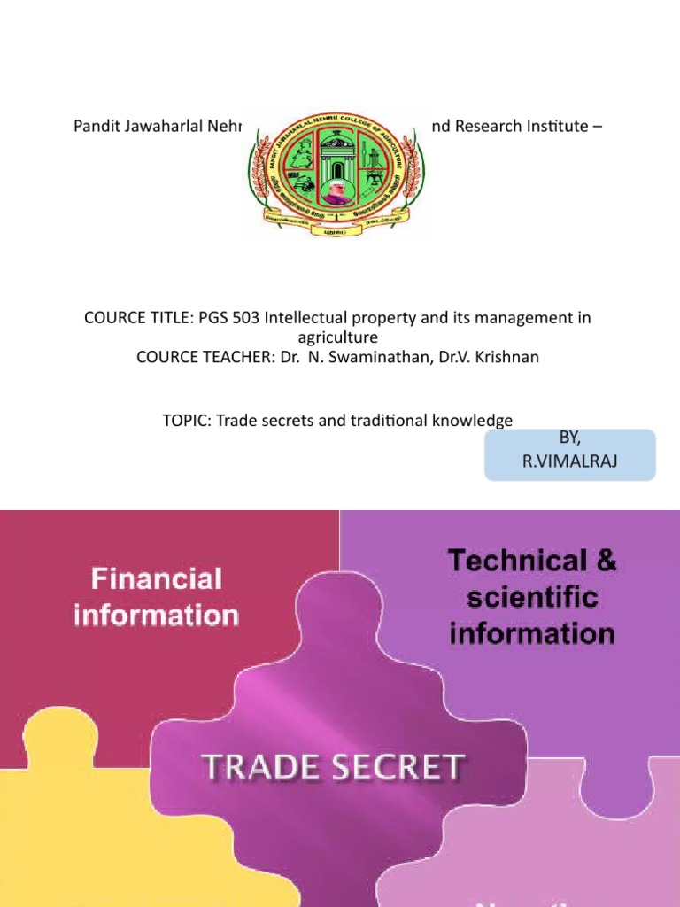 Trade Secrets | PDF | Traditional Knowledge | Trade Secret