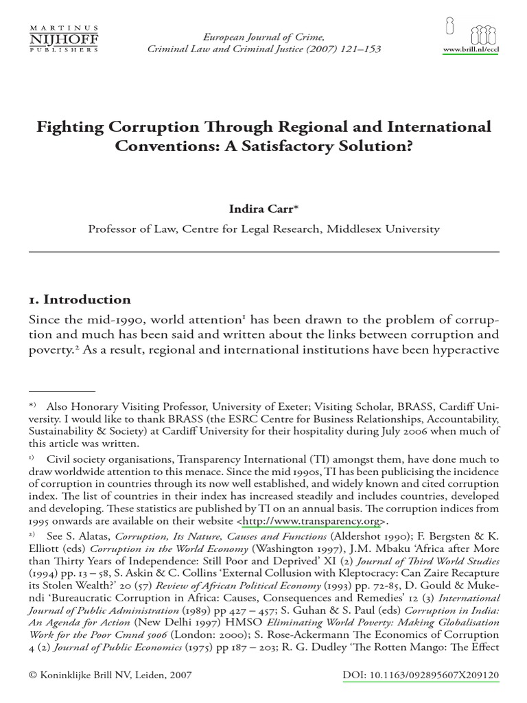 Indira Carr | PDF | Corruption | Bribery