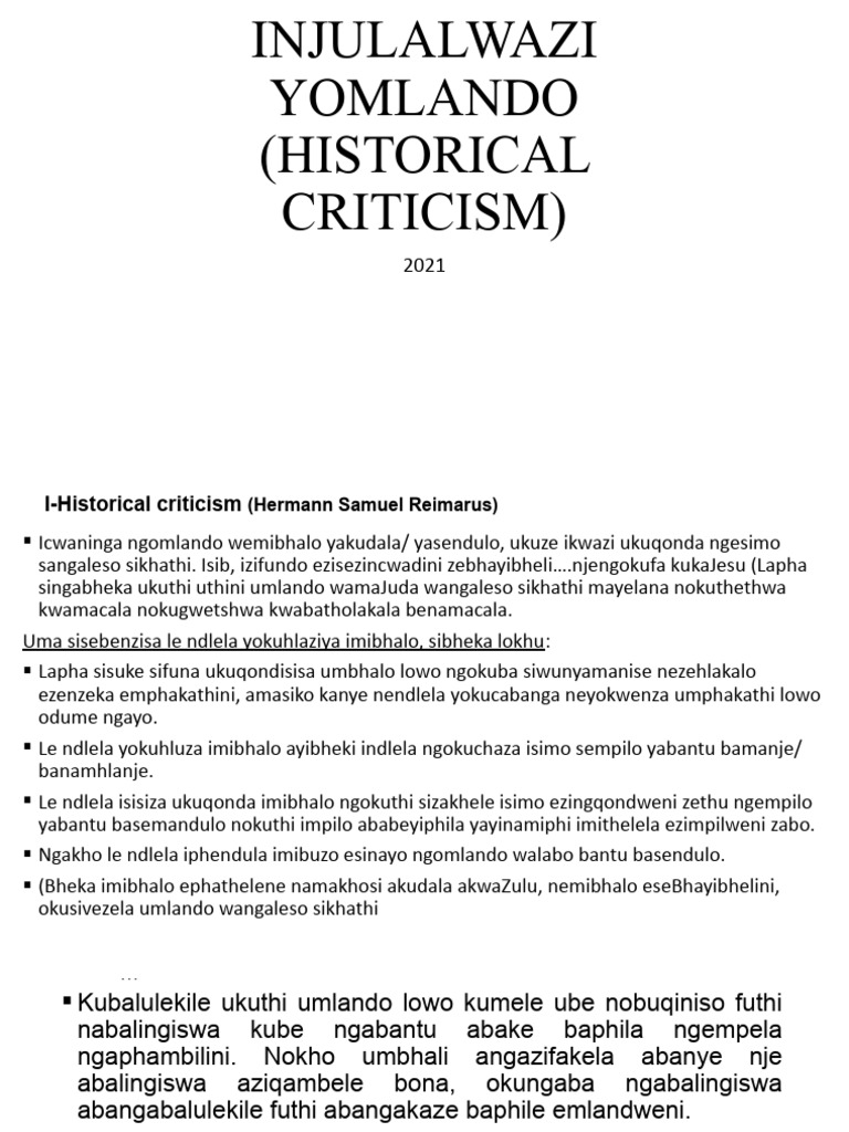 I-Historical Criticism 2021 | PDF | Religion & Spirituality | General ...