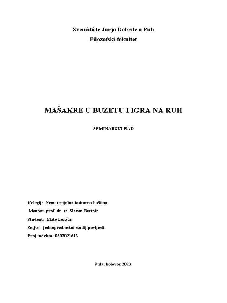 Maškare u Buzetu i igra na rog | PDF