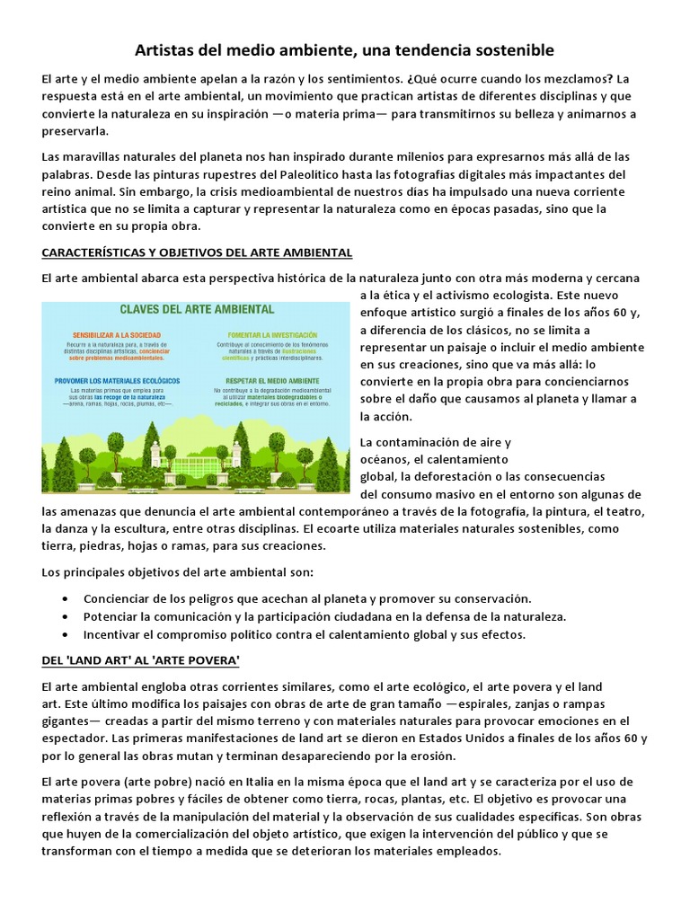 Arte y Medio Ambiente | PDF | Entorno natural | Naturaleza