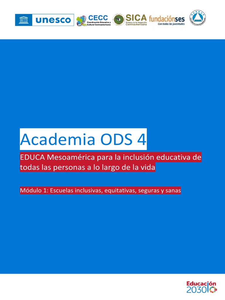 Nota Conceptual Academia ODS 4 Modulo 1 Maquetado | PDF | Inclusión (Educación) | Centroamérica