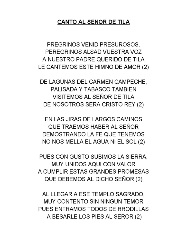 Canto Al Senor de Tila | PDF