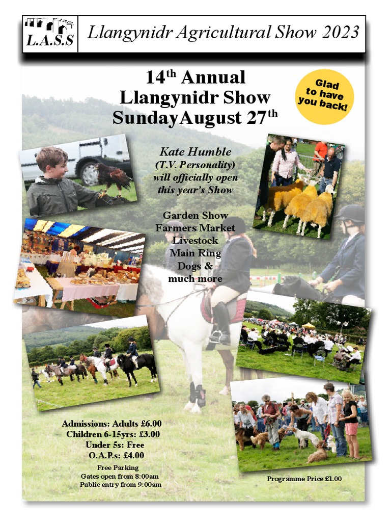 Llangynidr Agricultural Show Programme 2023 | PDF | Equestrianism | Horses