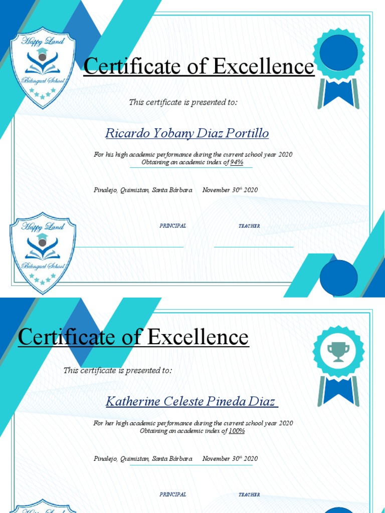 Certificate of Excellence | PDF