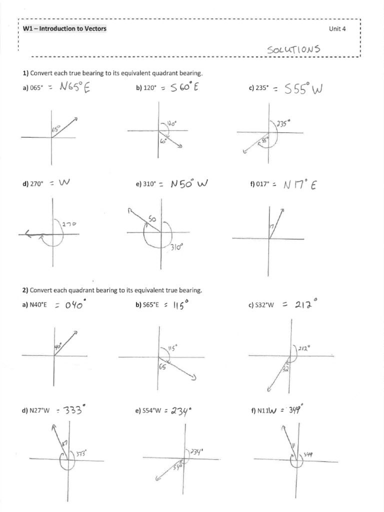W1 Sols Intro To Vectors | PDF W1 Sols Intro To Vectors | PDF