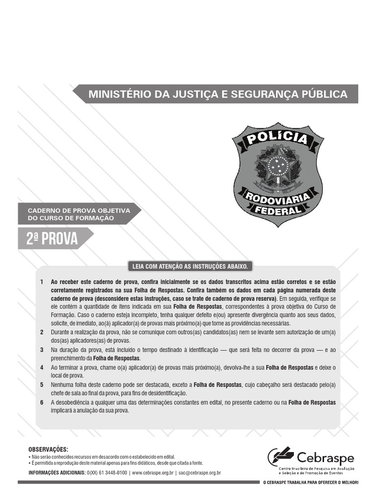 Cespe Cebraspe 2021 PRF Policial Rodoviario Federal Curso de Formacao 2 ... Cespe Cebraspe 2021 PRF Policial Rodoviario Federal Curso de Formacao 2 ...