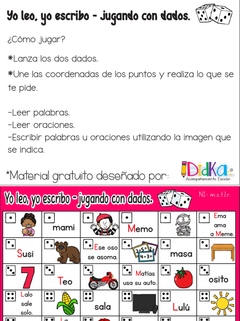 Yo Leo, Yo Escribo - Jugando Con Dados. | PDF