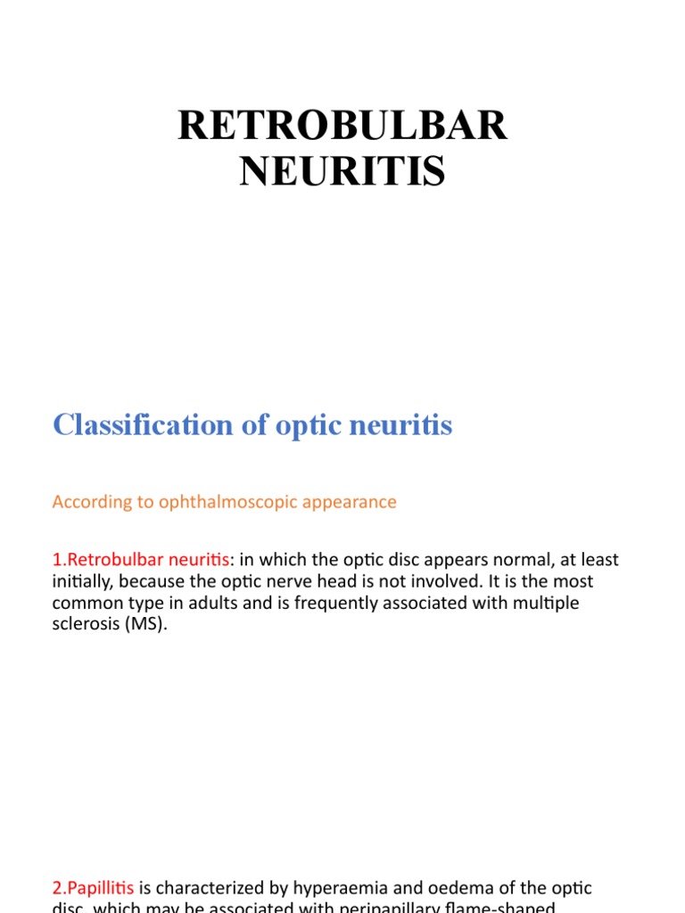 Retrobulbar Neuritis | PDF | Multiple Sclerosis | Medicine