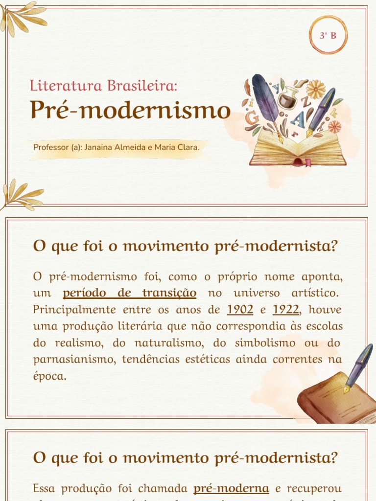 Pré-Modernismo na Literatura Brasileira | PDF | Realismo (artes ...