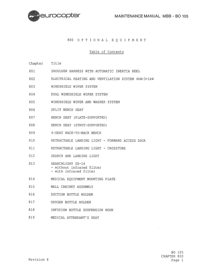 BO 105 Helicopter Maintenance Guide | PDF | Vehicle Technology | Transport