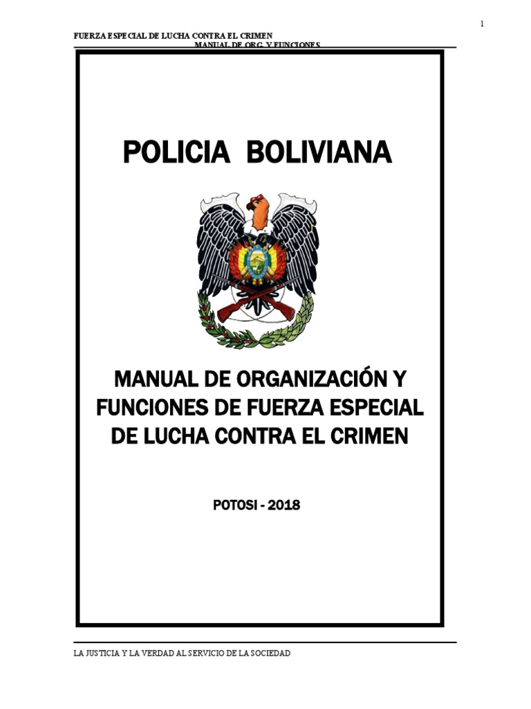 Manual de Funciones Felcc | PDF | Policía | Crímenes