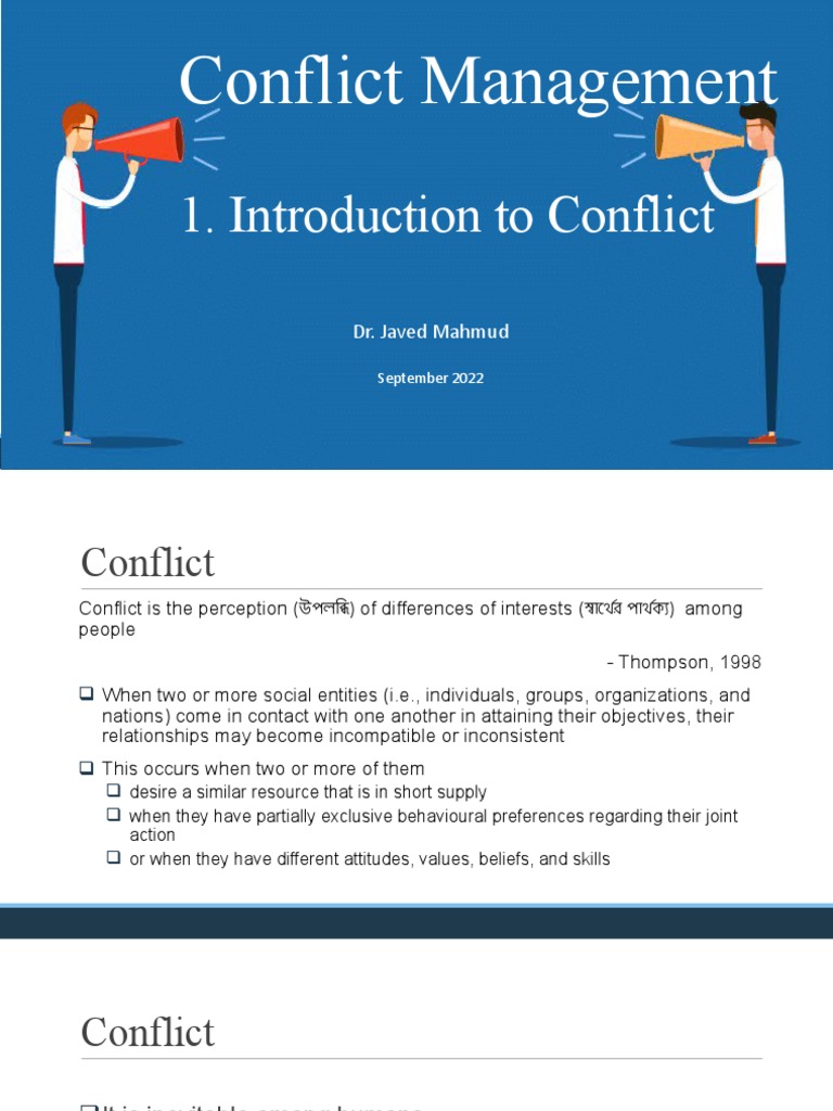 1 Introduction To Conflict | PDF | Sociology | Interpersonal Relationships