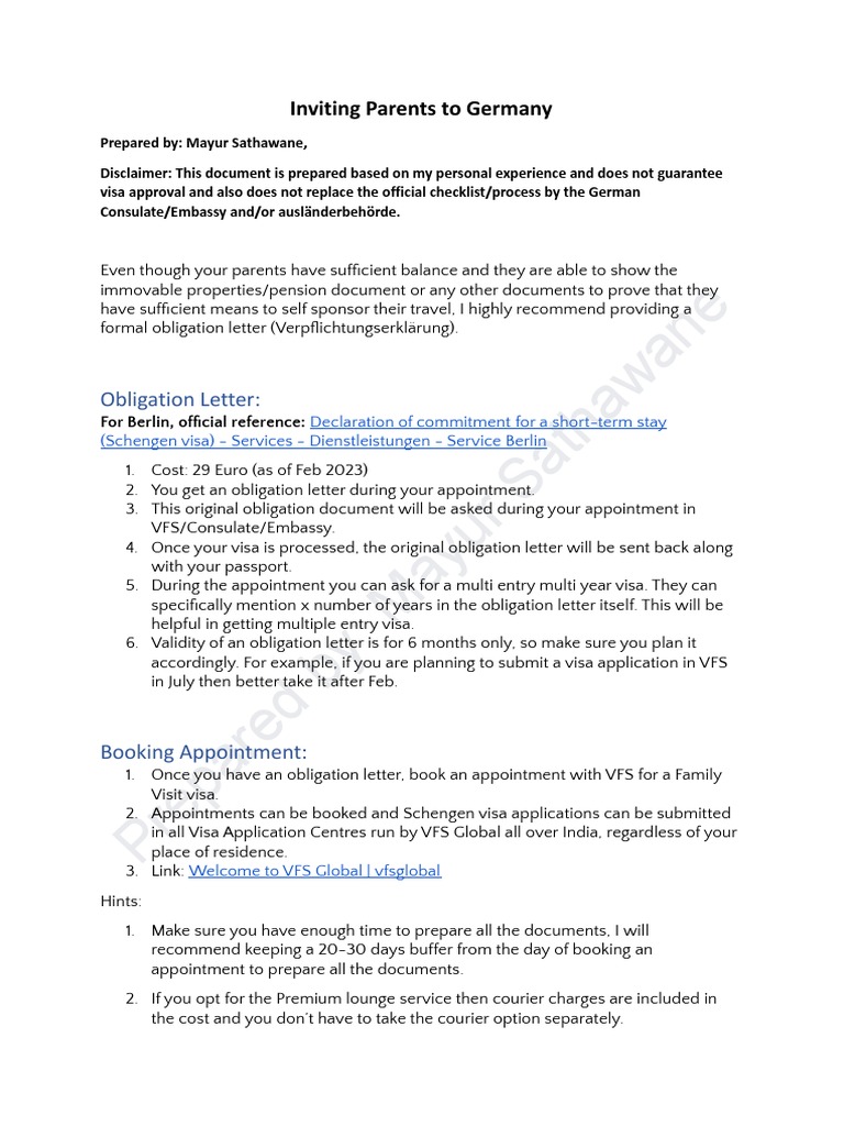 Invitation Letter Guide for Germany Visa | PDF | Travel Visa | Insurance