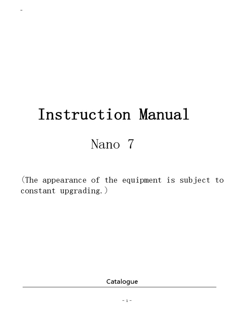 Instruction Manual Nano7 | PDF | Printer (Computing) | Power Supply