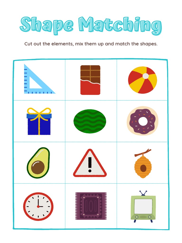 Shape Matching Activity Worksheet | PDF