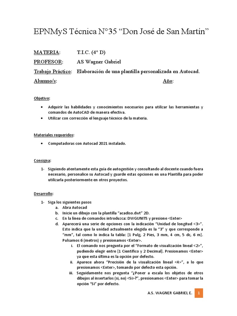 TP Autocad 01 - Plantilla Propia | PDF | Cad automático | Informática