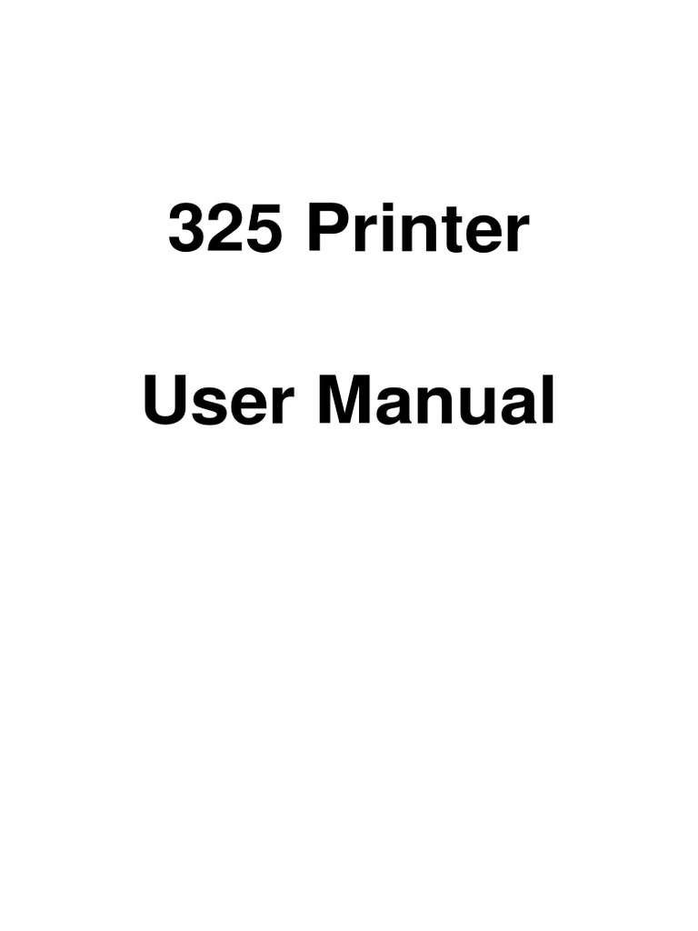 325 User Manual | PDF | Printer (Computing) | Device Driver