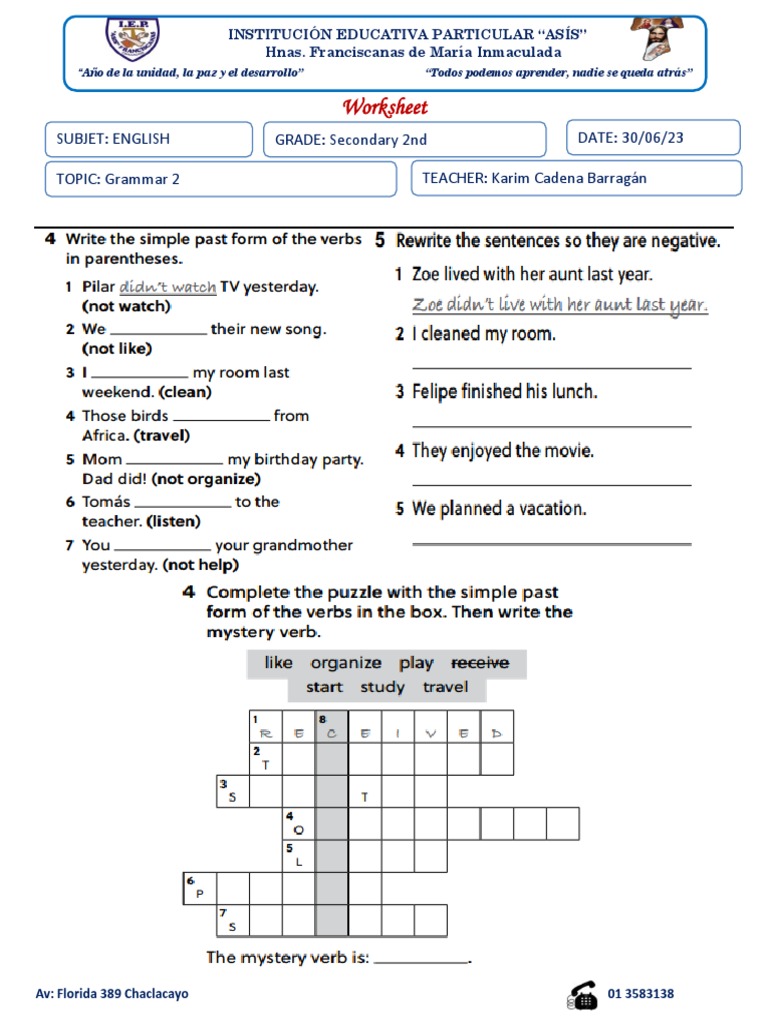 Unit 2 - Grammar 2 - Secondary 2nd | PDF