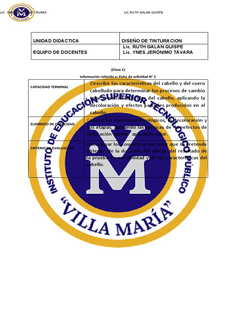 SEPARATA N° 1 DE DISEÑO DE TINTURACION CAPILAR | PDF