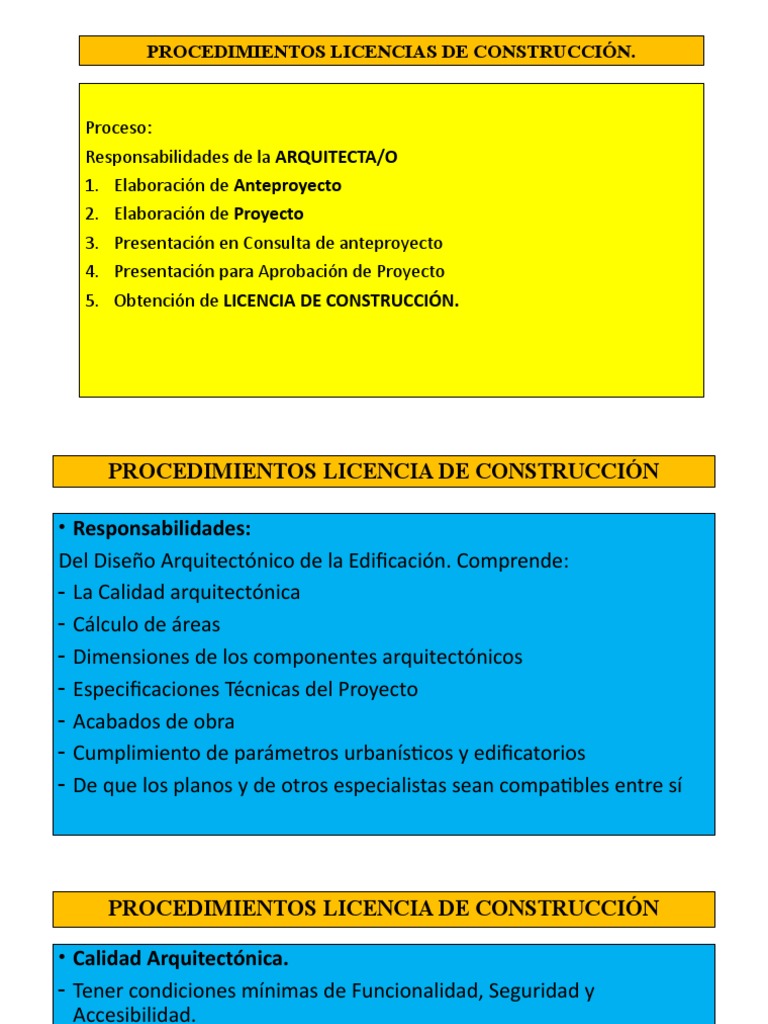 Procedimientos Licencias de Construcción | PDF | Diseño