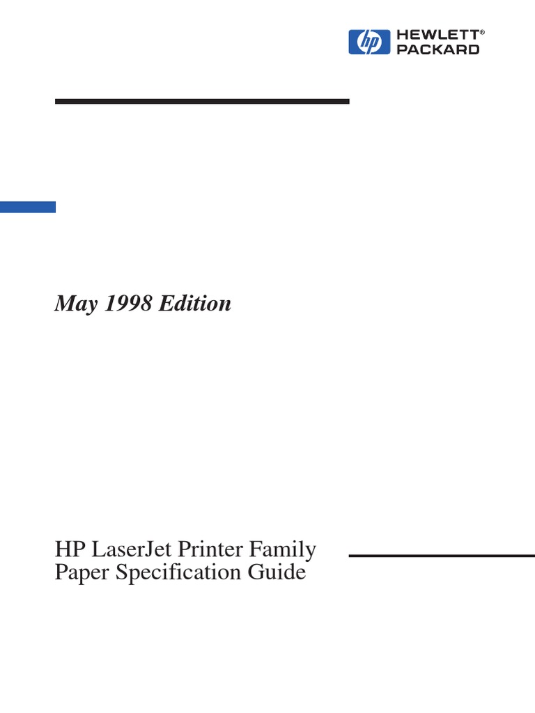 Paper Spec Guide HP 1998 | PDF | Printer (Computing) | Graphic Design