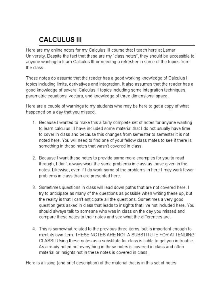 Calculus Iii | PDF | Derivative | Integral