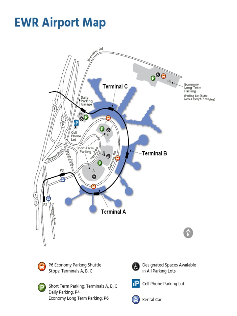 EWR Airport Parking & Shuttle Map | PDF | Transport