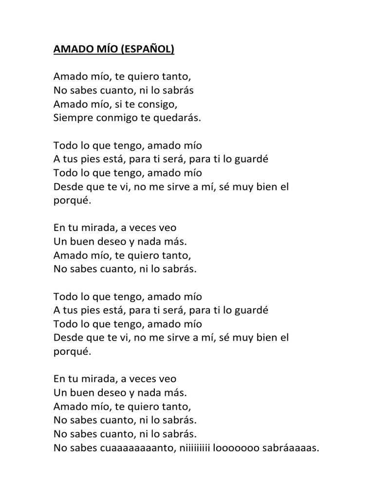 Amado Mío-Pink Martini (Español) | PDF