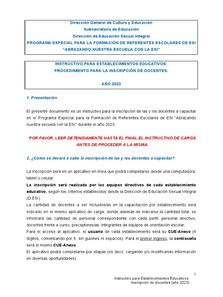 CAP 340 INSTRUCTIVO MODULO 2 _ESTABLECIMIENTOS EDUCATIVOS 2023.docx (1) | PDF | Enseñando