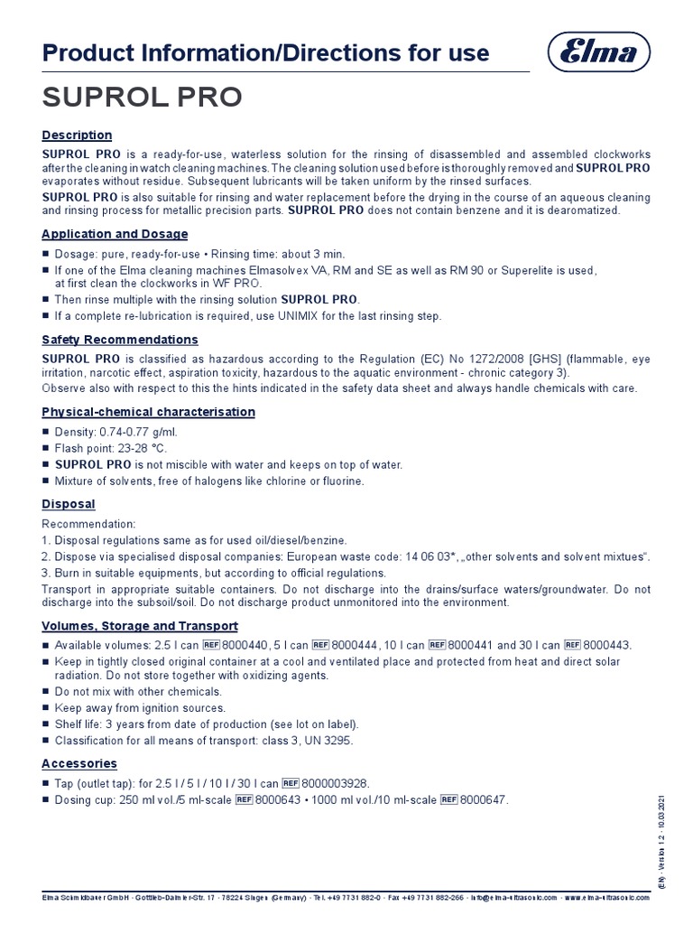 Pi - Suprol Pro - en | Download Free PDF | Solvent | Water