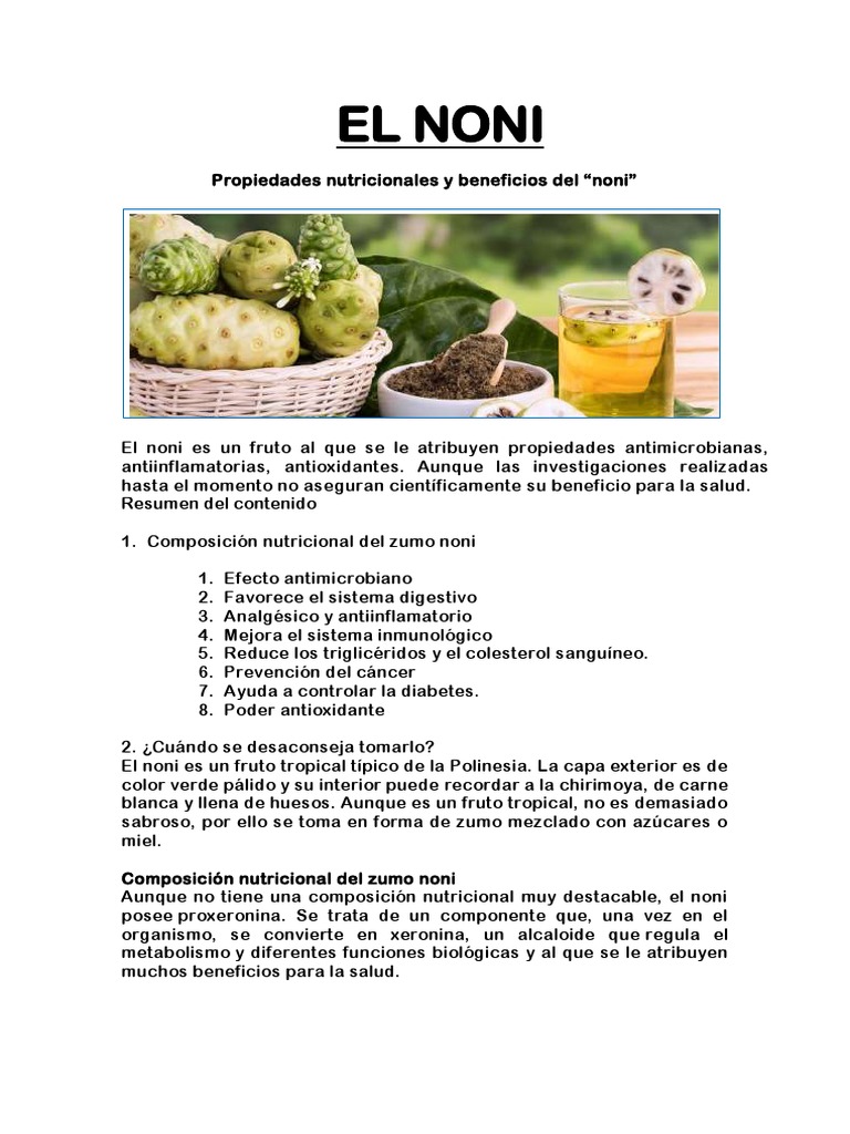 EL NONI - Vianny | PDF | Helado | Cáncer