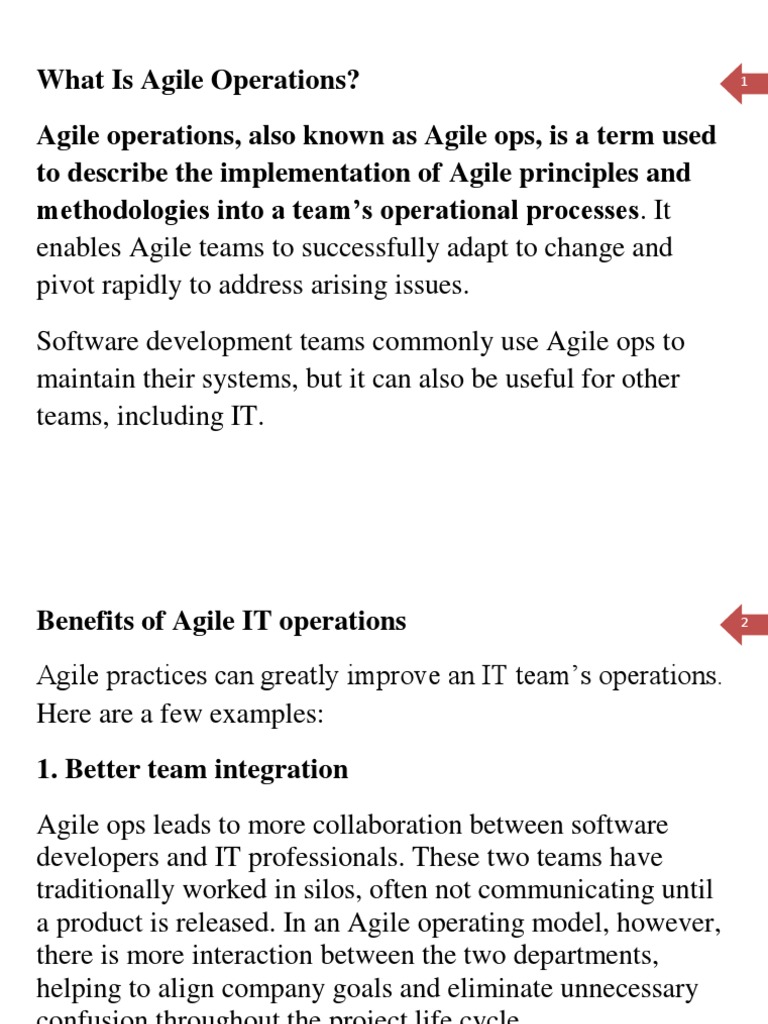 3 Agile Operations | PDF | Agile Software Development | Software Development Process