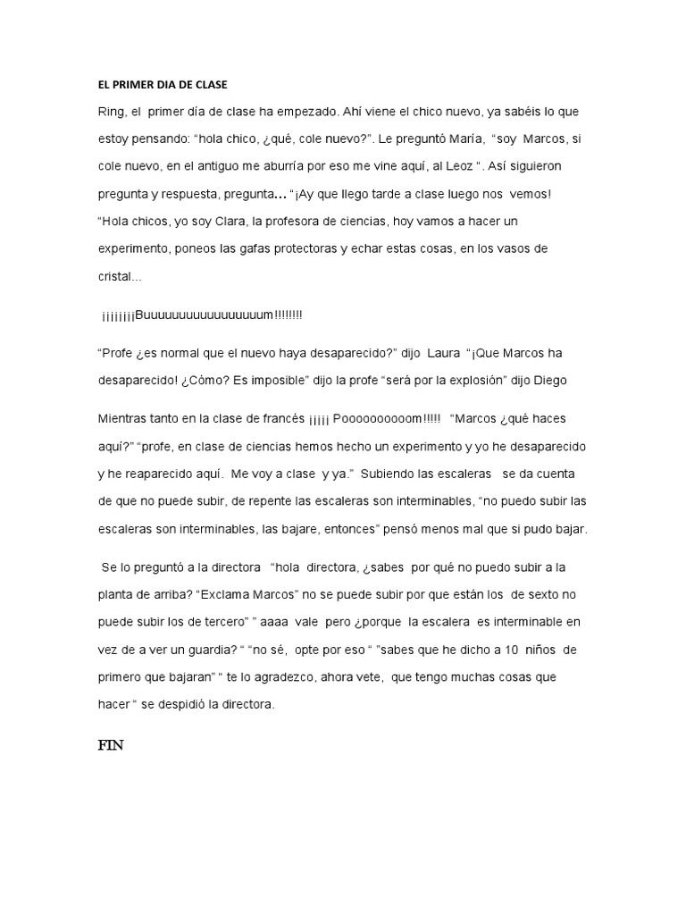 El Primer Dia de Clase | PDF