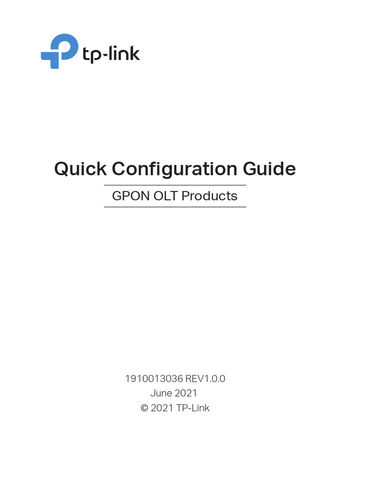 GPON OLT Products Quick Configuration Guide-Edison | Download Free PDF | Fiber To The X ...