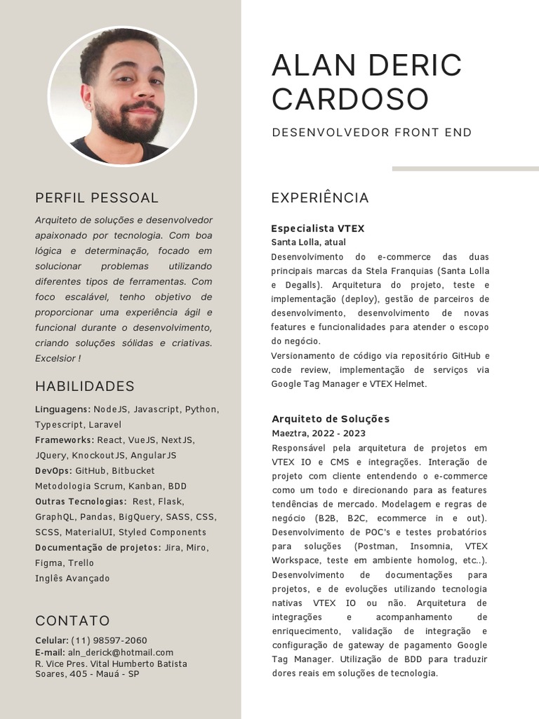 Cv-Alan - Deric-Cardoso | Download grátis PDF | E-commerce | Script Java